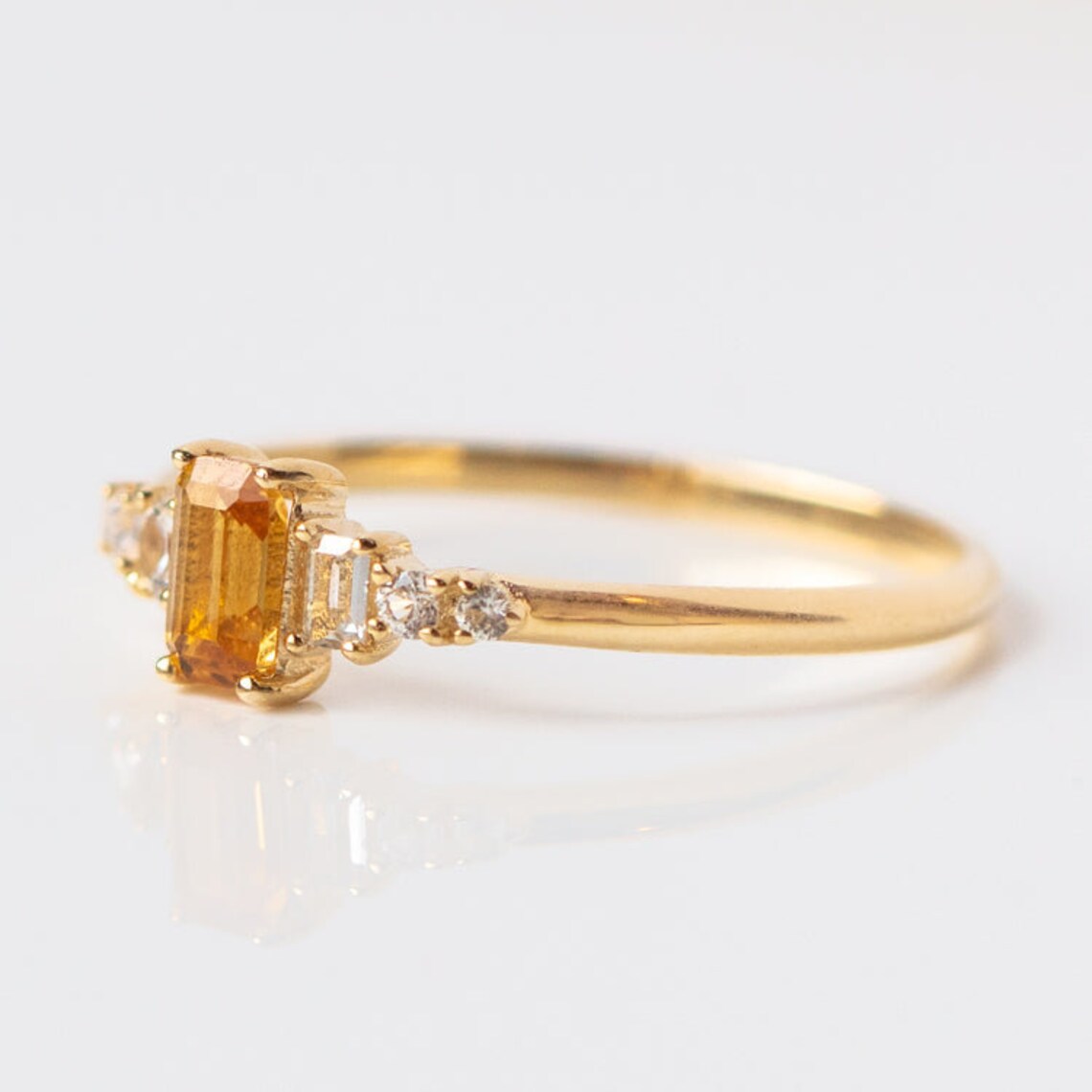Citrine Ring-dainty Citrine Ring-citrine Stacking Ring-citrine Silver ...