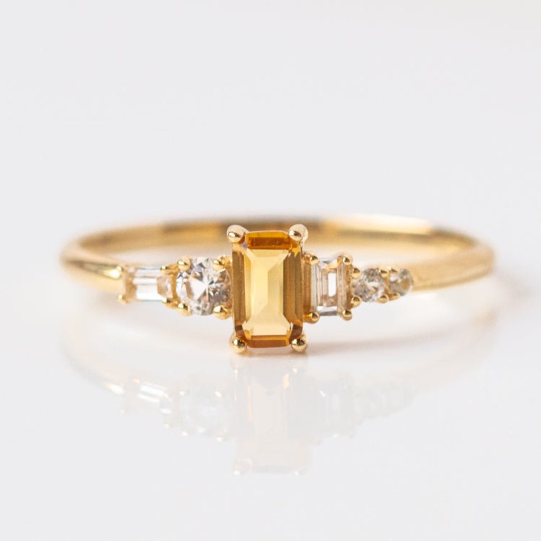 Citrine Ring-dainty Citrine Ring-citrine Stacking Ring-citrine Silver ...