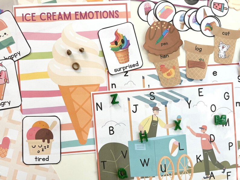 Ice Cream Learning Pack, Summer Printables, Preschool Activities for ...