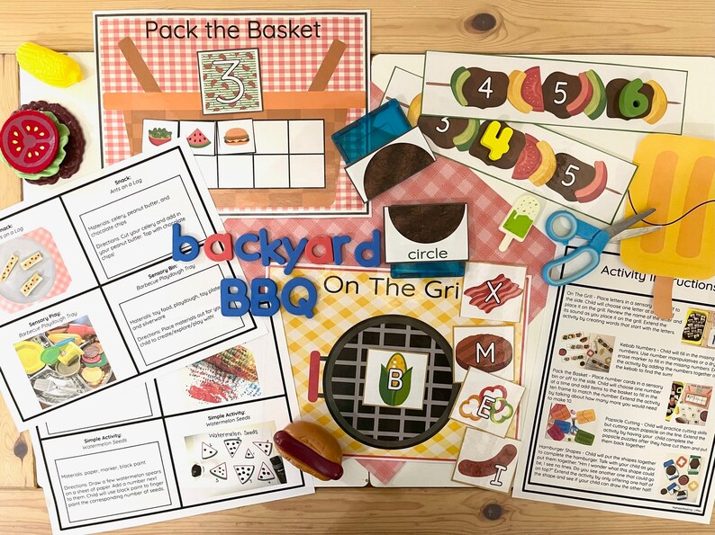 Barbecue Bundle Summer Preschool Printables Summer - Etsy