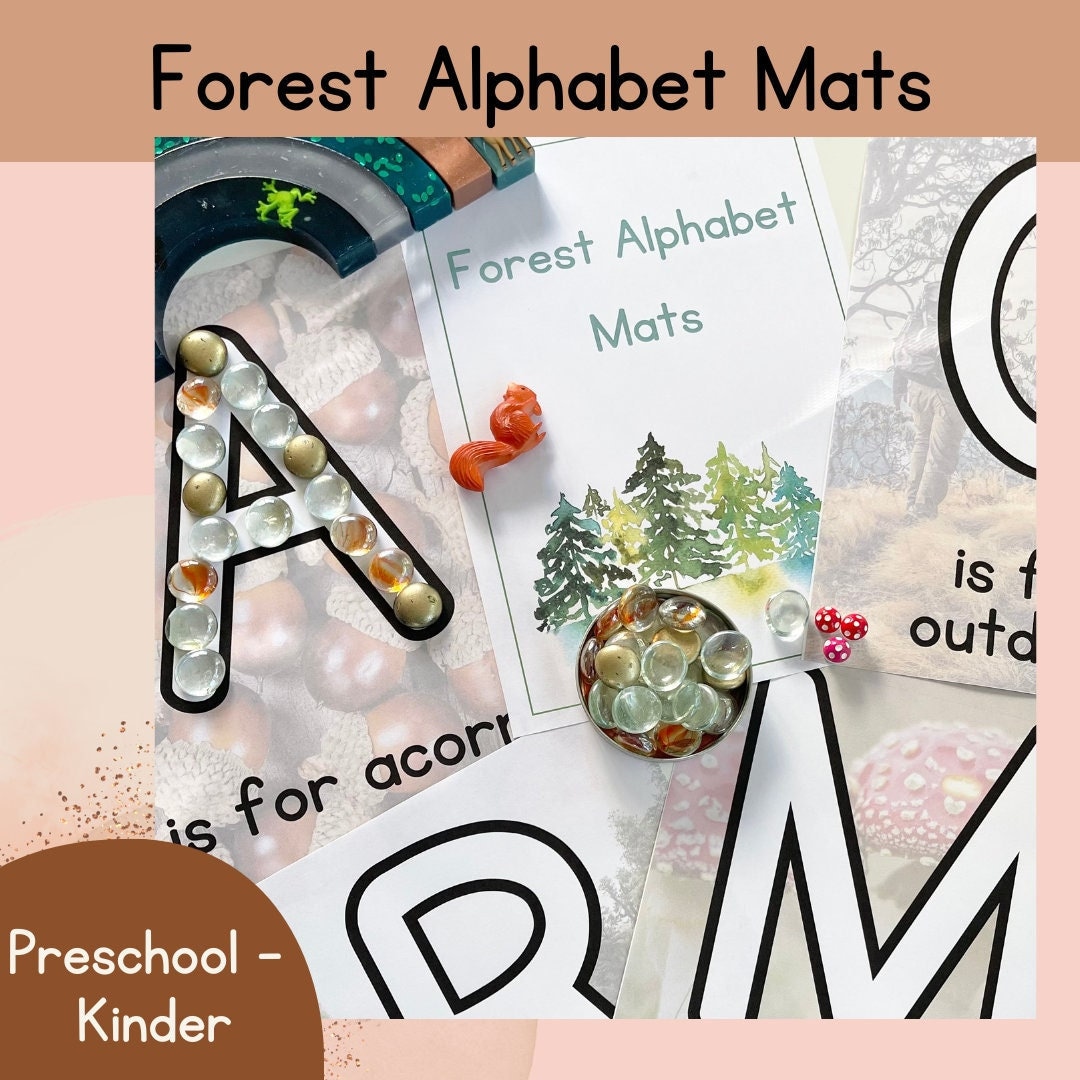 Forest Alphabet Mats, Nature Learning Mats, Forest Schooling, Woodland ...