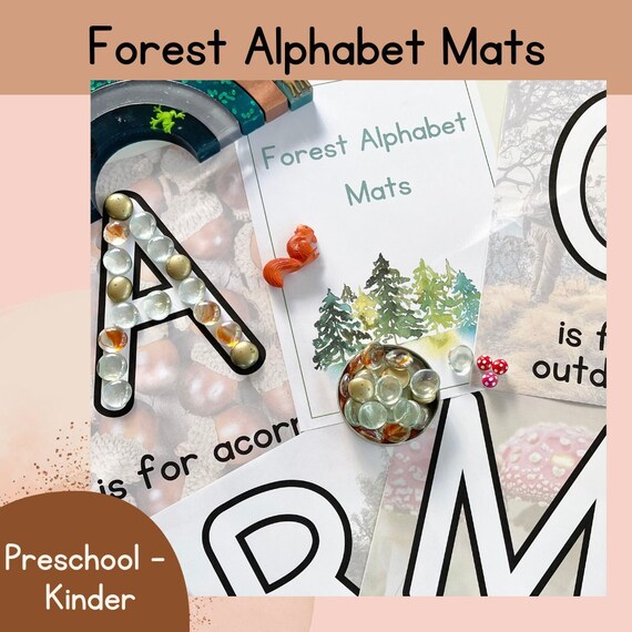 Forest Alphabet Mats Nature Learning Mats Forest Schooling - Etsy