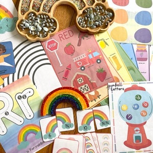 Rainbow Themed Learning Pack, Preschool Spring Activities, Montessori ...