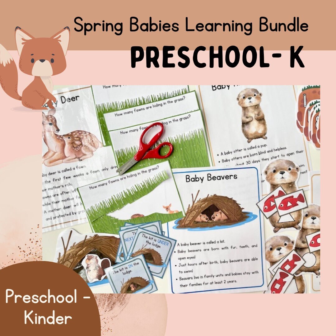 Spring Babies PRESCHOOL Learning Pack, Spring Preschool Activities ...