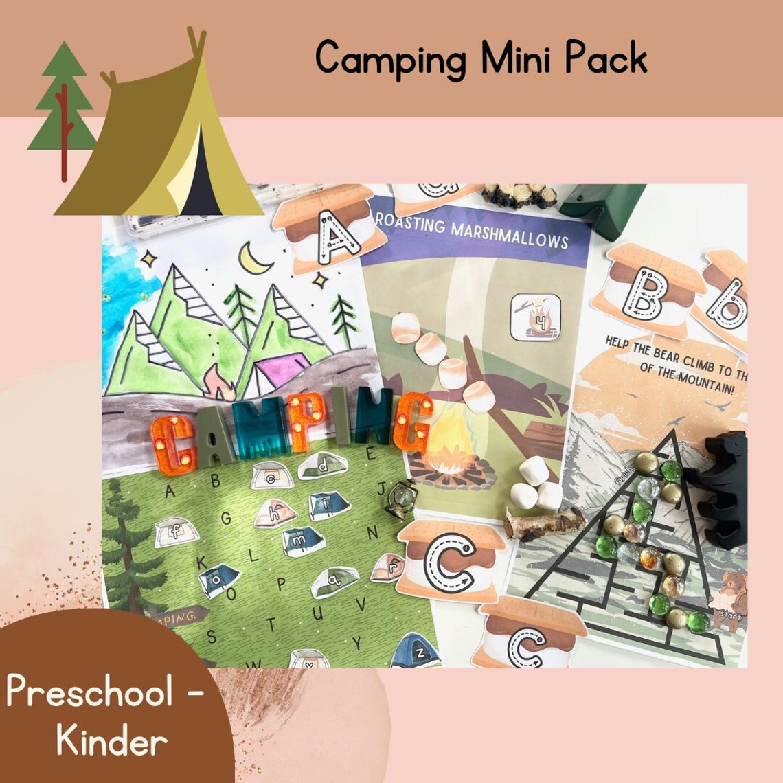 Camping Learning Pack Summer Printables Preschool Activities - Etsy