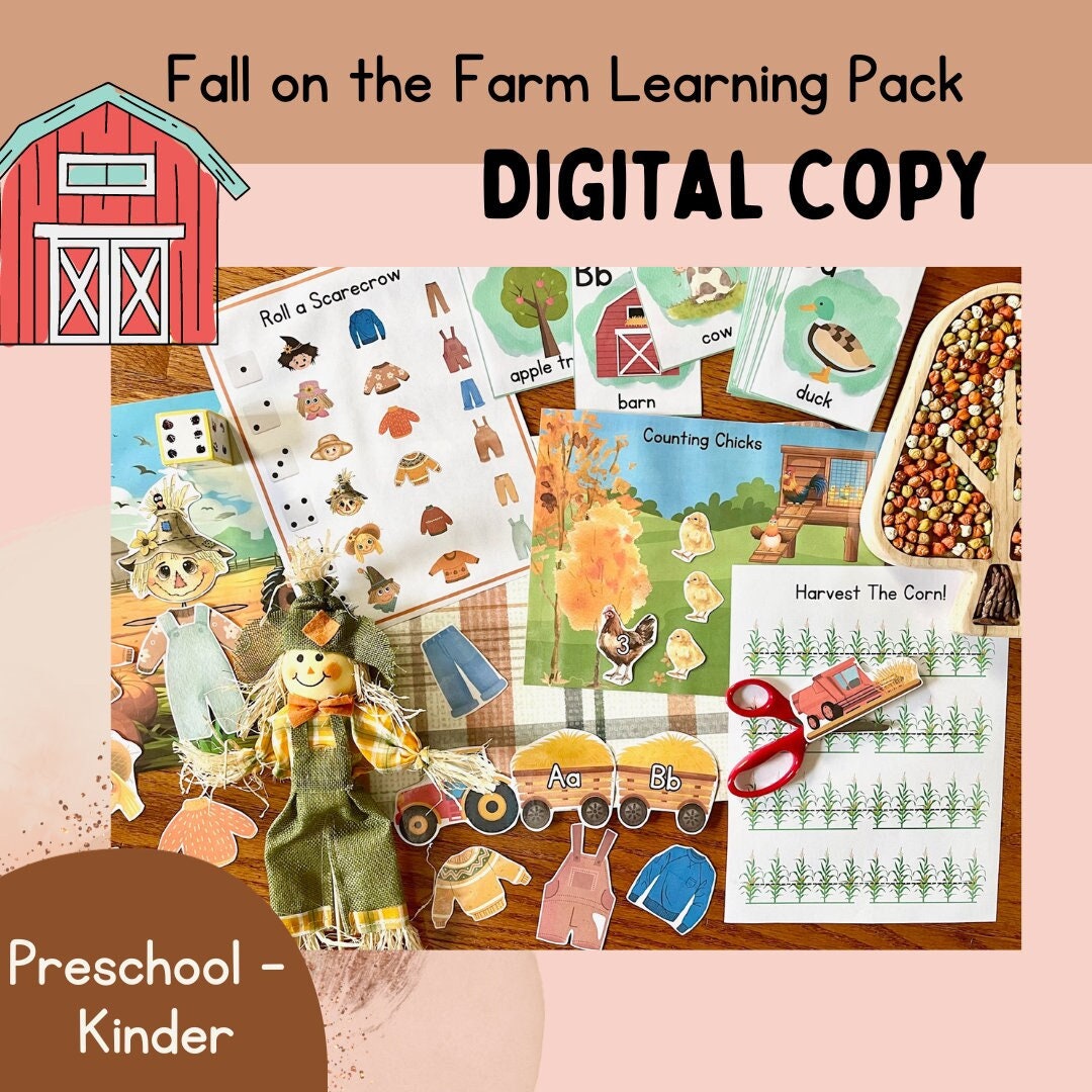 Fall on the Farm Learning Pack, Homeschool Printables, Sensory Play ...