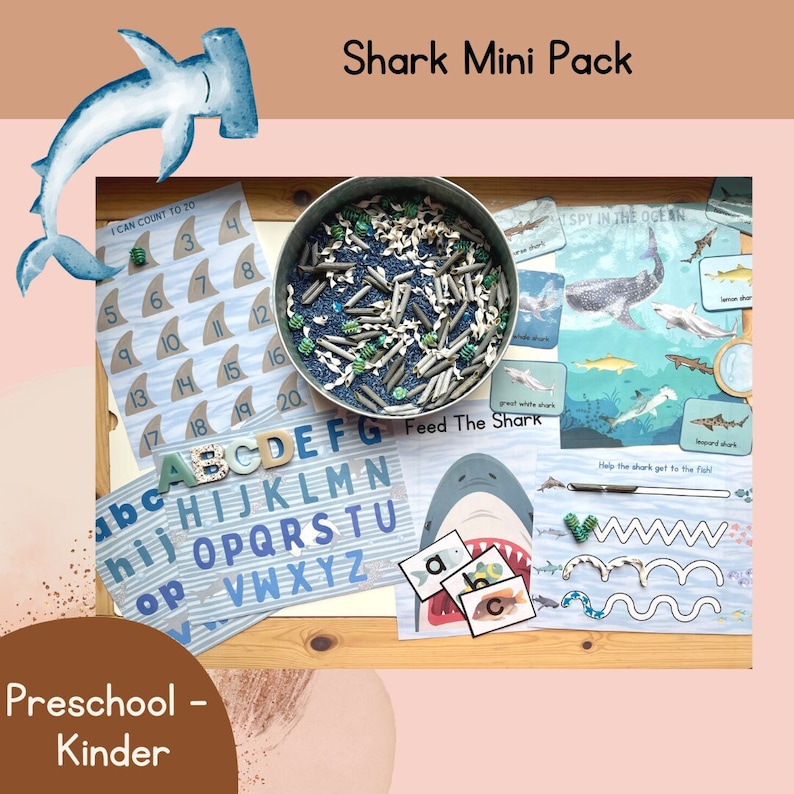 Shark Learning Pack, Summer Printables, Preschool Activities for Summer ...