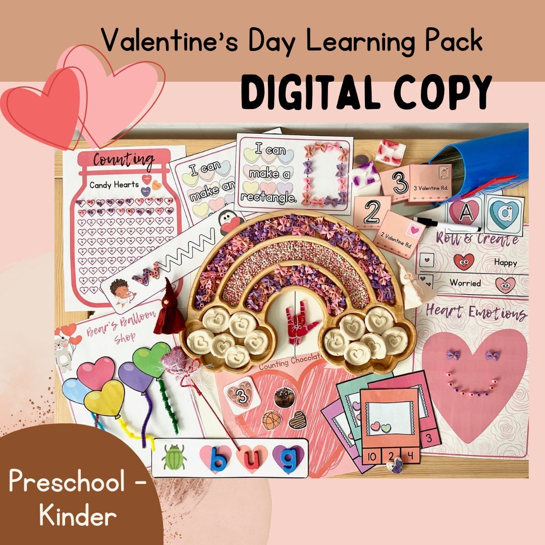 Valentine's Day Learning Pack, Homeschool Printables, Sensory Play ...