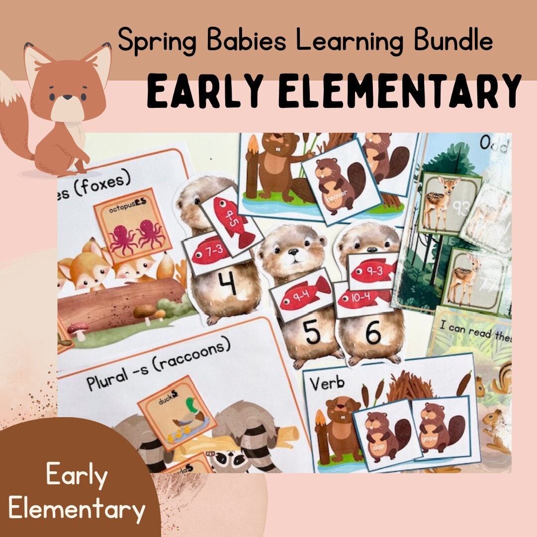 Spring Babies EARLY ELEMENTARY Learning Pack, Spring Homeschool ...