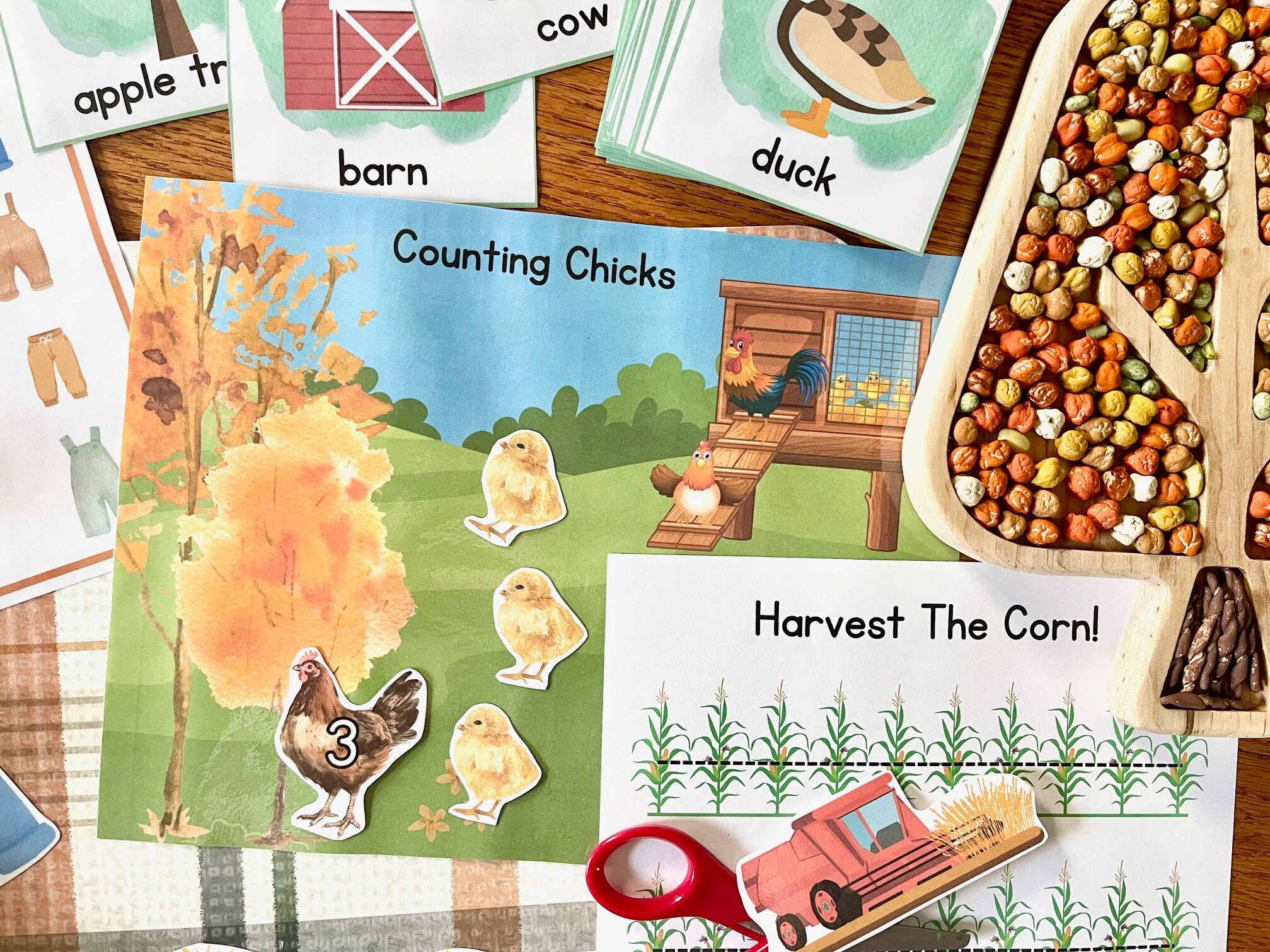 Fall on the Farm Learning Pack, Homeschool Printables, Sensory Play ...