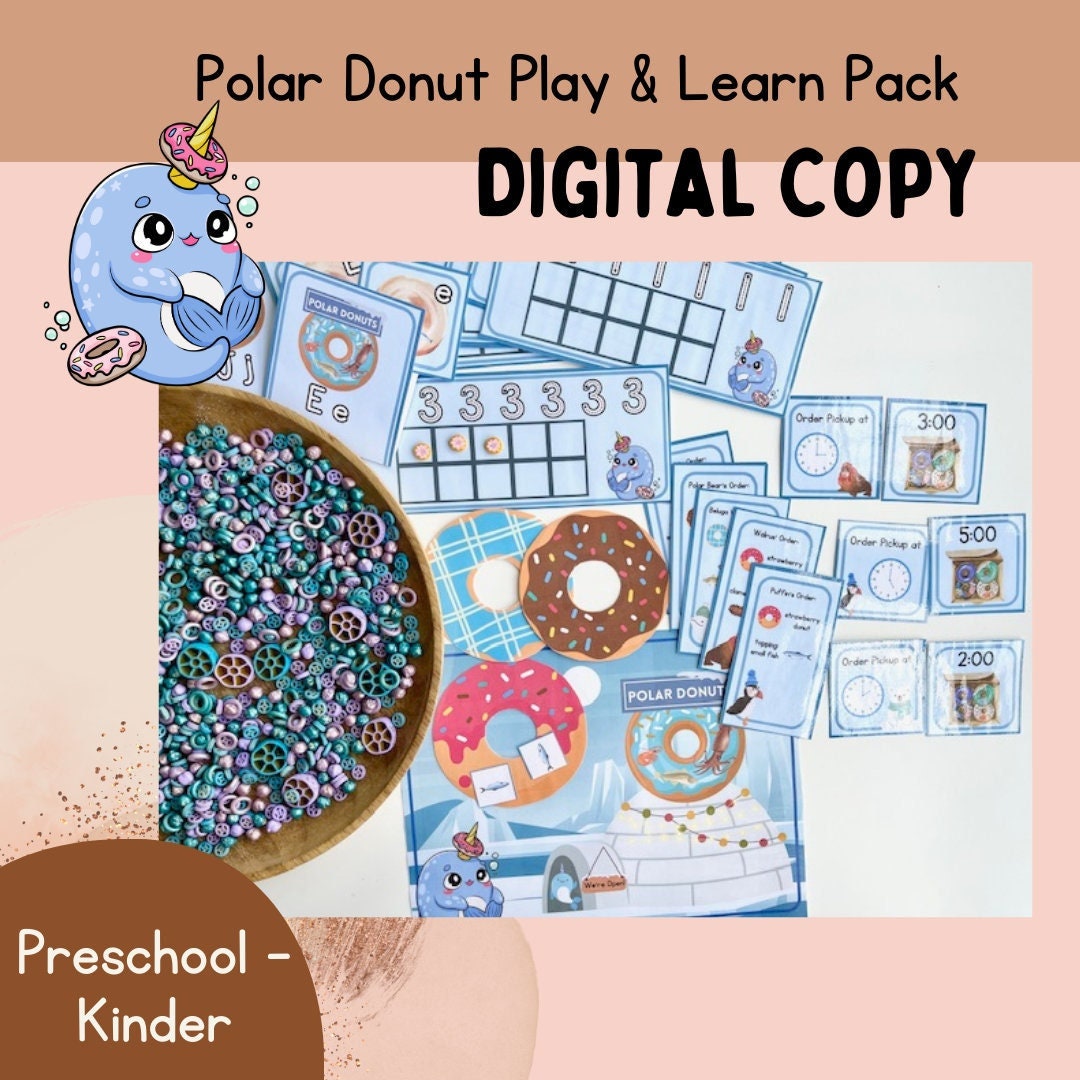 Polar Donuts Play & Learn Pack, Winter Preschool Activities, Homeschool ...
