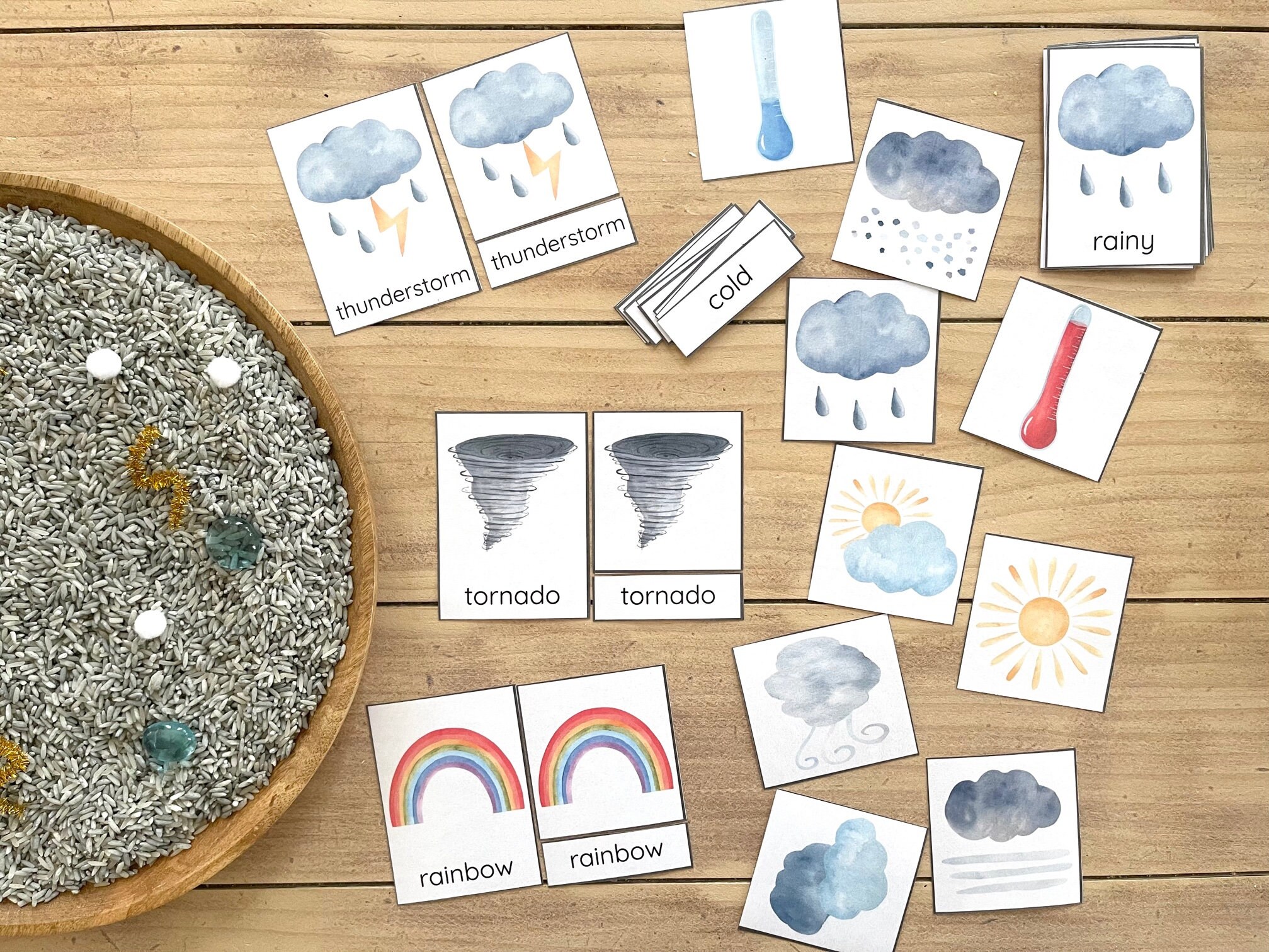 Weather Bundle, Spring Preschool Printables, Weather Montessori ...