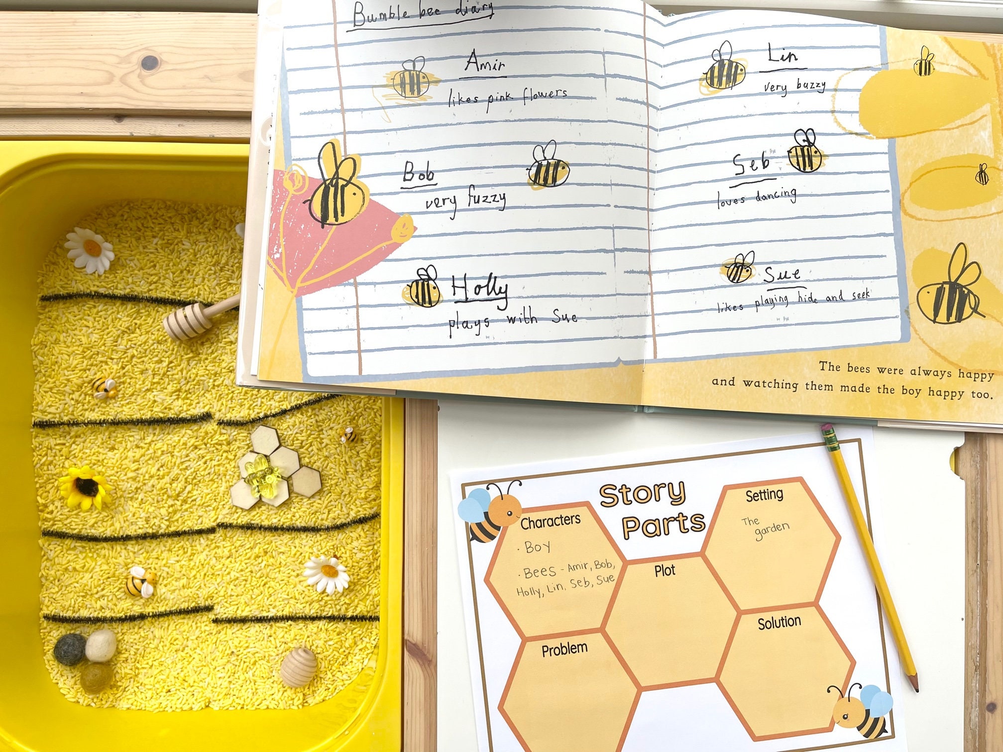 Bee Printables for Prek and Elementary, Bee Bundle, Phonics and Math ...