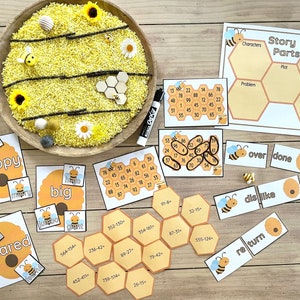 Bee Printables for Prek and Elementary, Bee Bundle, Phonics and Math ...