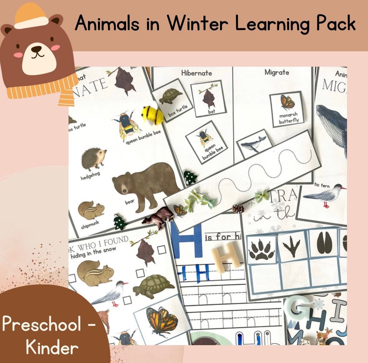 Winter Animals Learning Pack, Preschool Activities, Hibernation Unit ...
