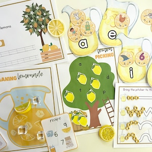Lemonade Learning Pack, Summer Printables, Preschool Activities for ...