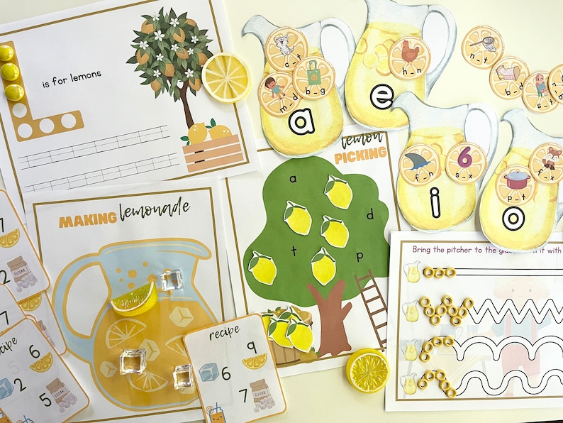 Lemonade Learning Pack, Summer Printables, Preschool Activities for ...