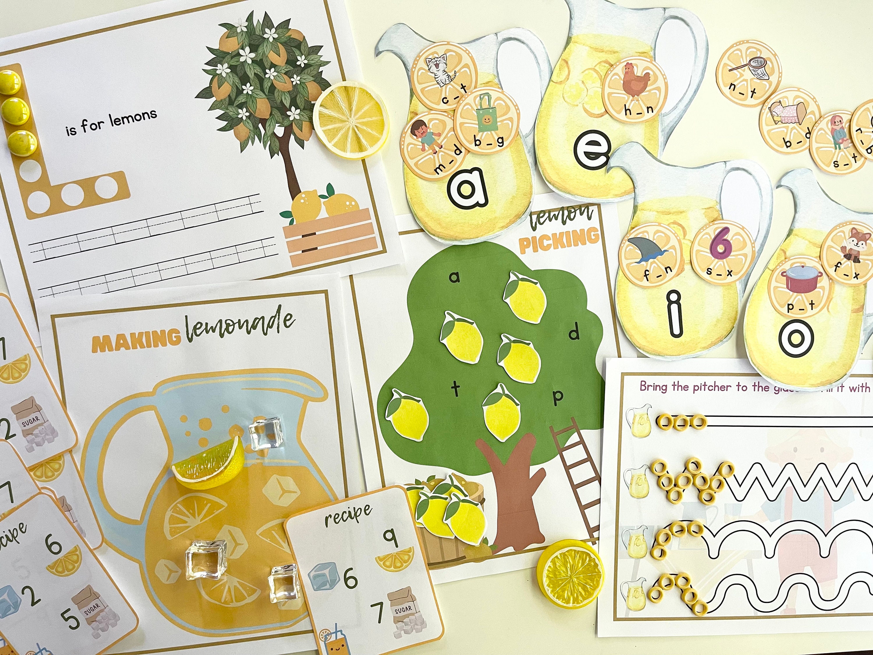Lemonade Learning Pack, Summer Printables, Preschool Activities for ...
