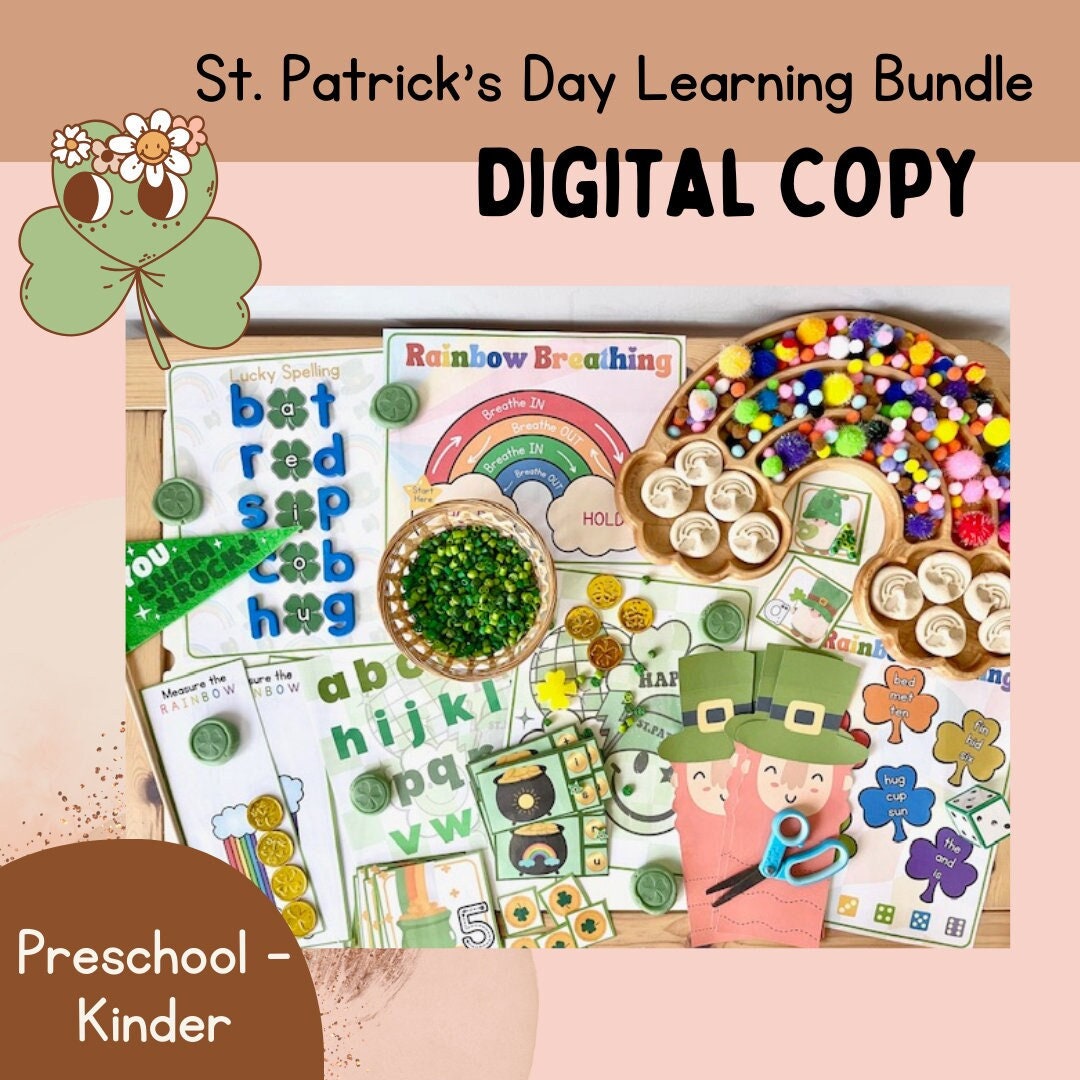 St. Patrick's Day Day Learning Pack, Homeschool Printables, Sensory ...