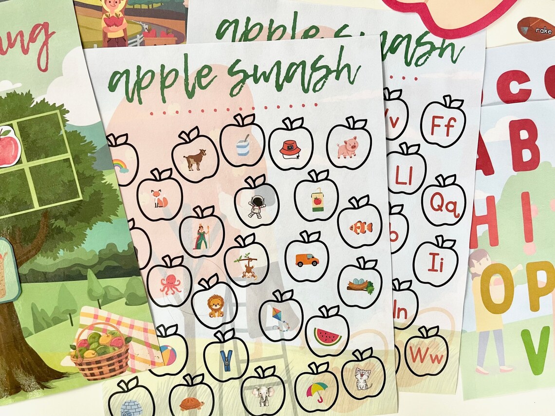 Apples Learning Pack Homeschool Printables Sensory Play - Etsy