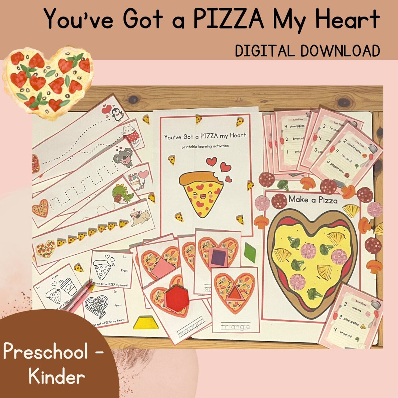DIGITAL - You've Got a PIZZA My Heart Pack - Valentine's Day, Preschool ...