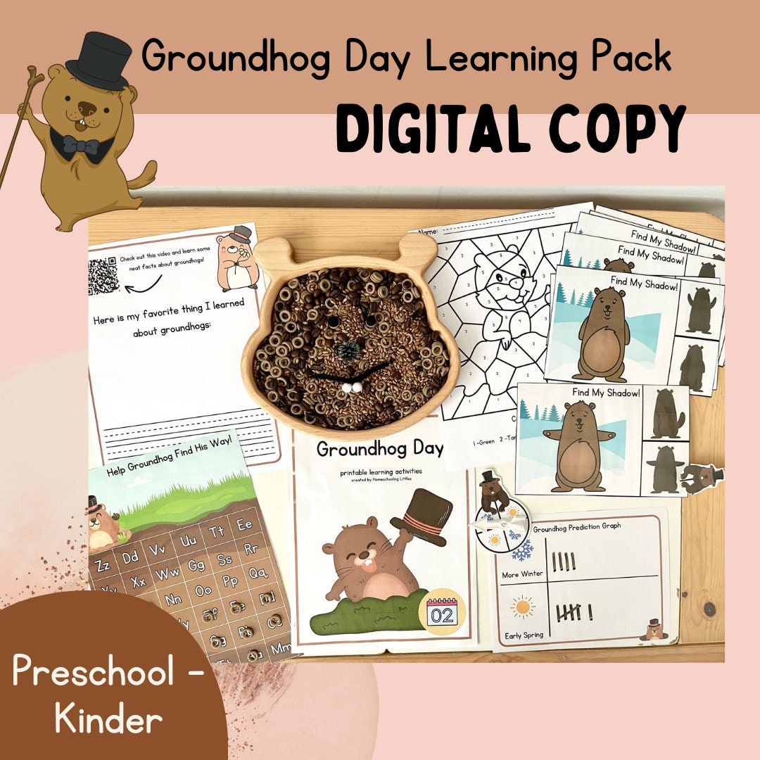 Groundhog Day Learning Pack, Preschool Activities, Homeschool Unit ...