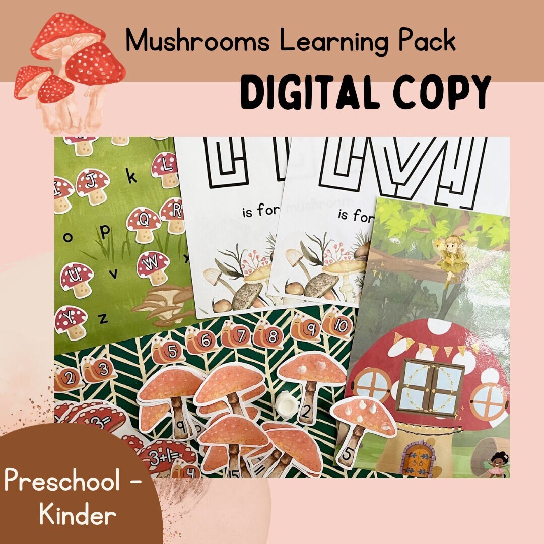Mushrooms Learning Pack, Homeschool Printables, Sensory Play, Fall ...