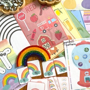 Rainbow Themed Learning Pack, Preschool Spring Activities, Montessori ...