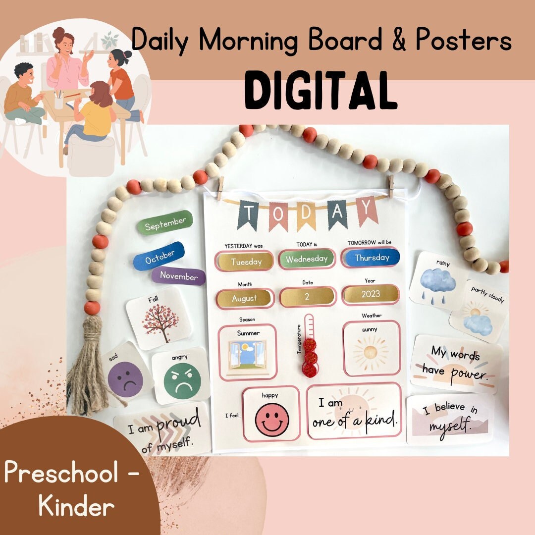 Daily Morning Calendar, Morning Menu, Homeschool Daily Check-in ...