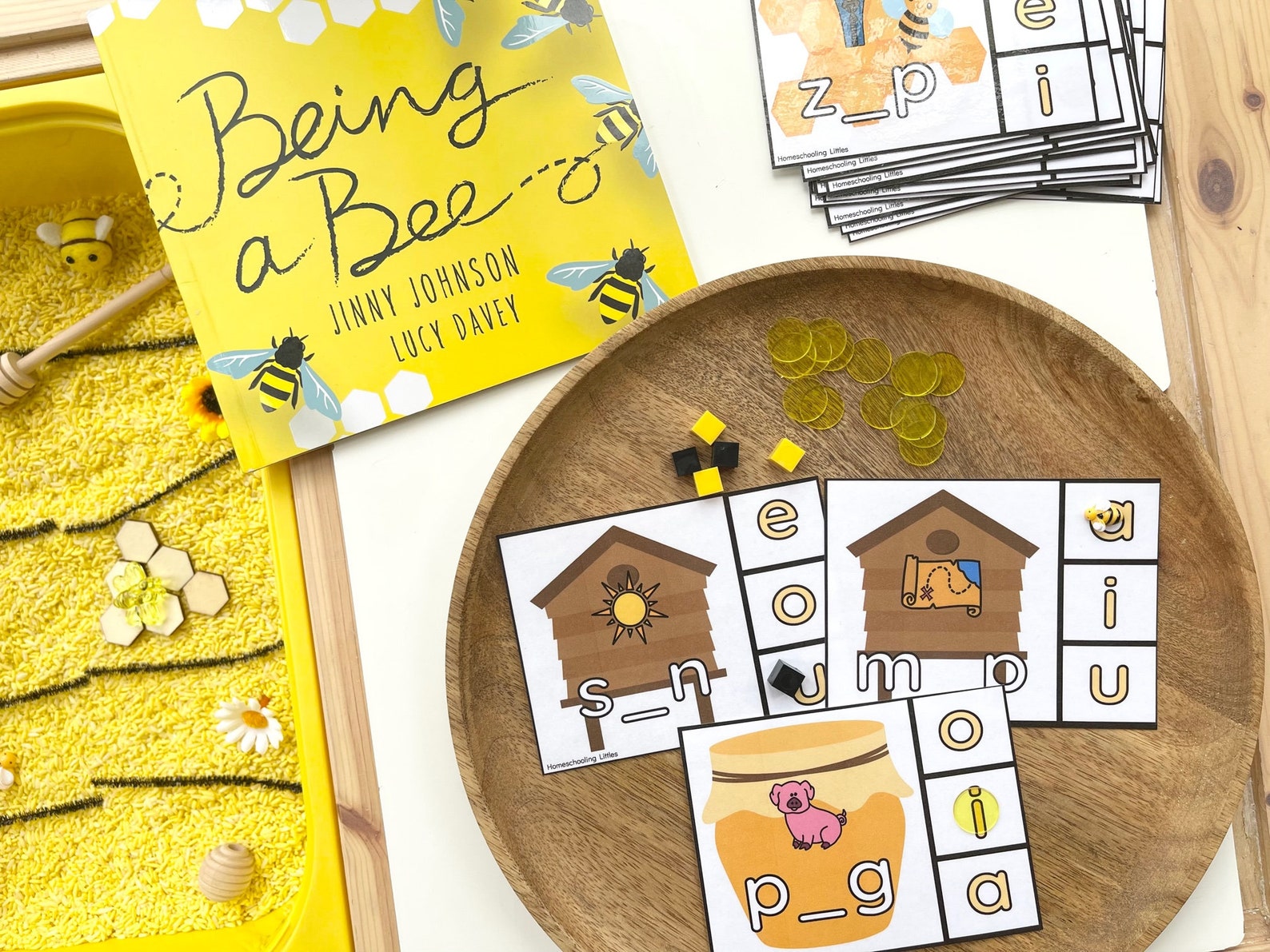 Bee Printables for Prek and Elementary, Bee Bundle, Phonics and Math ...