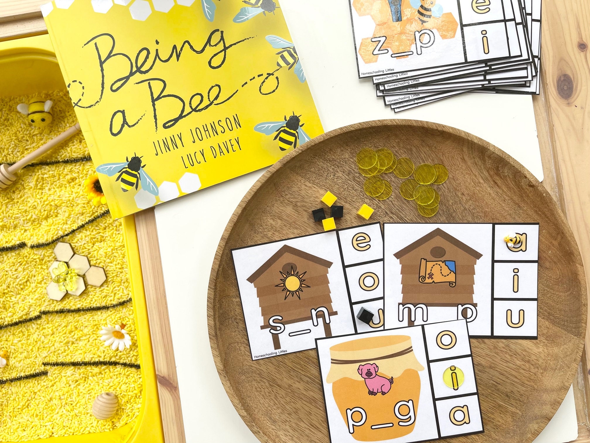 Bee Printables for Prek and Elementary, Bee Bundle, Phonics and Math ...