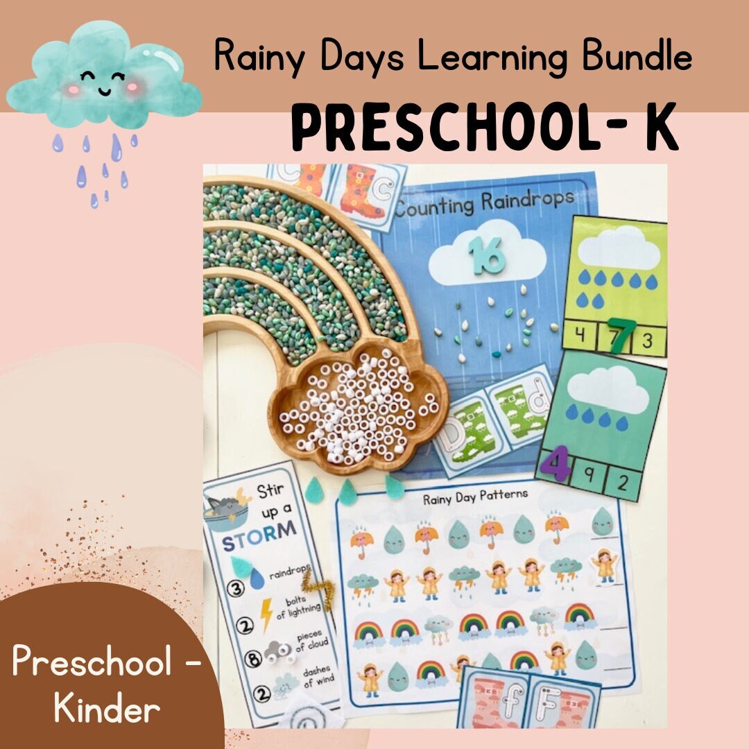 Rainy Days PRESCHOOL Learning Pack, Spring Preschool Activities ...