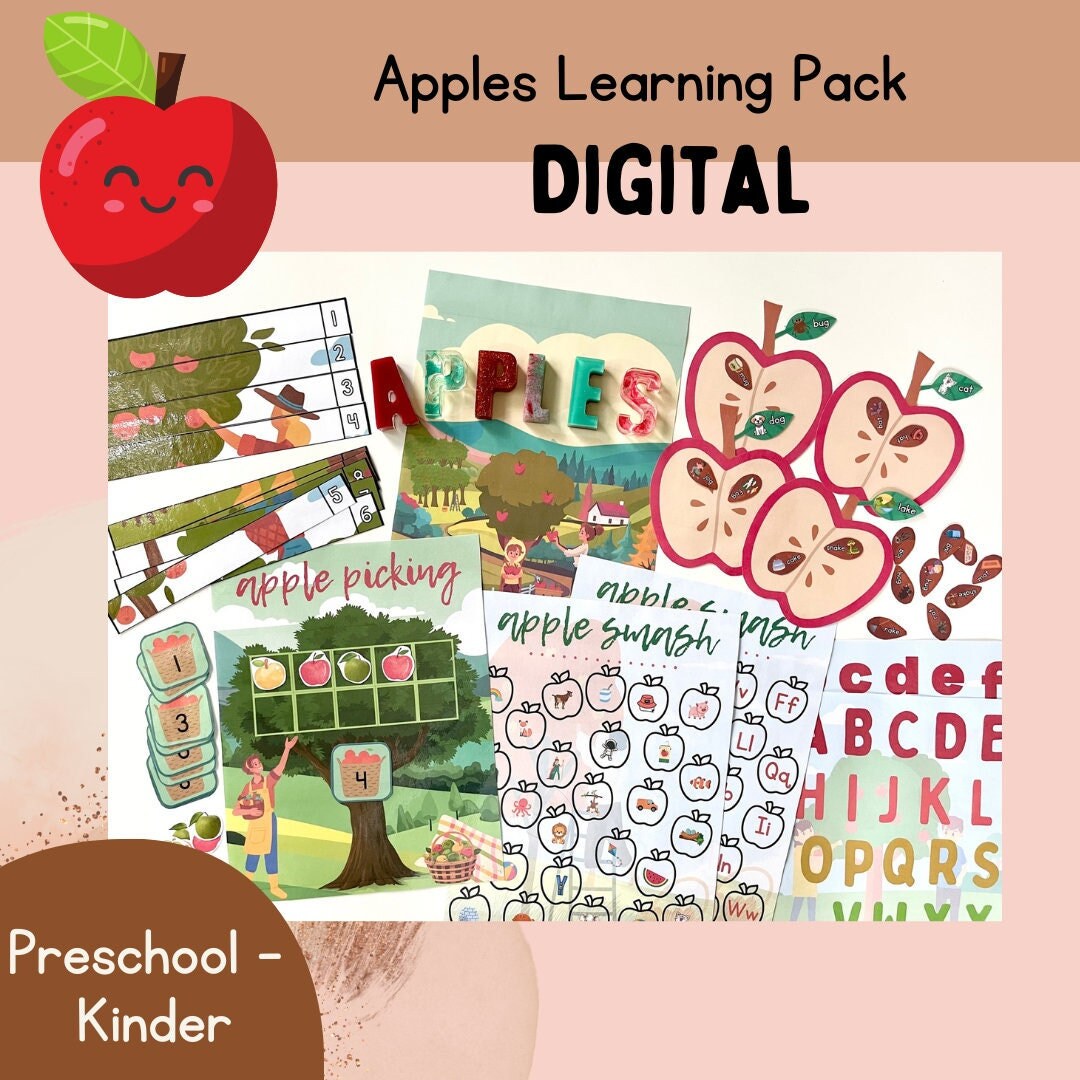 Apples Learning Pack, Homeschool Printables, Sensory Play, Fall ...