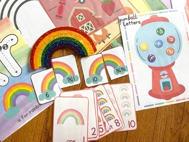 Rainbow Themed Learning Pack, Preschool Spring Activities, Montessori ...