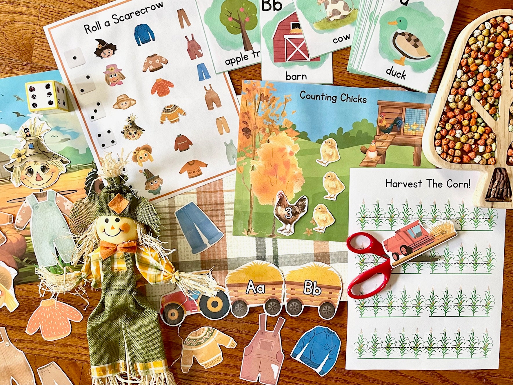 Fall on the Farm Learning Pack, Homeschool Printables, Sensory Play ...