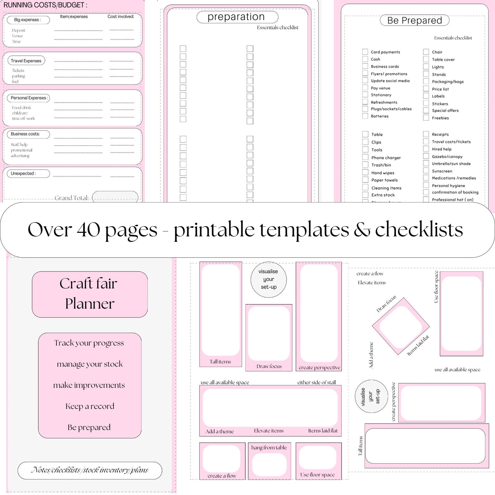 Craft Fair Planner- Printable Templates - Etsy