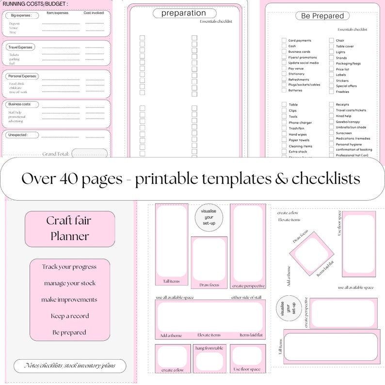 Craft Fair Planner- Printable Templates - Etsy