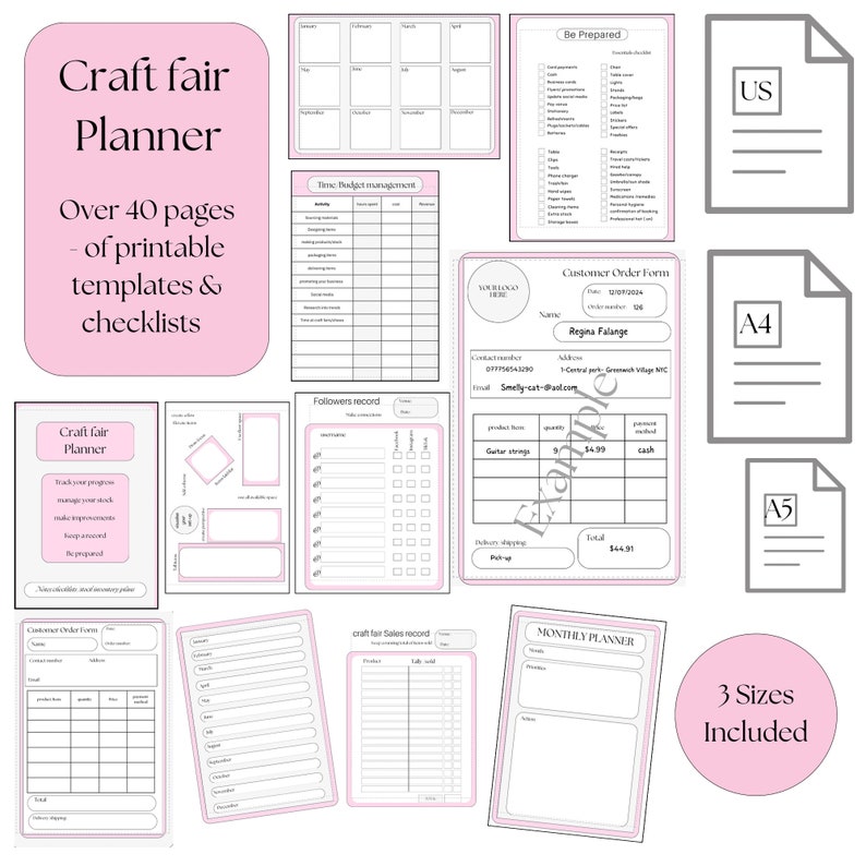 Craft Fair Planner- Printable Templates - Etsy