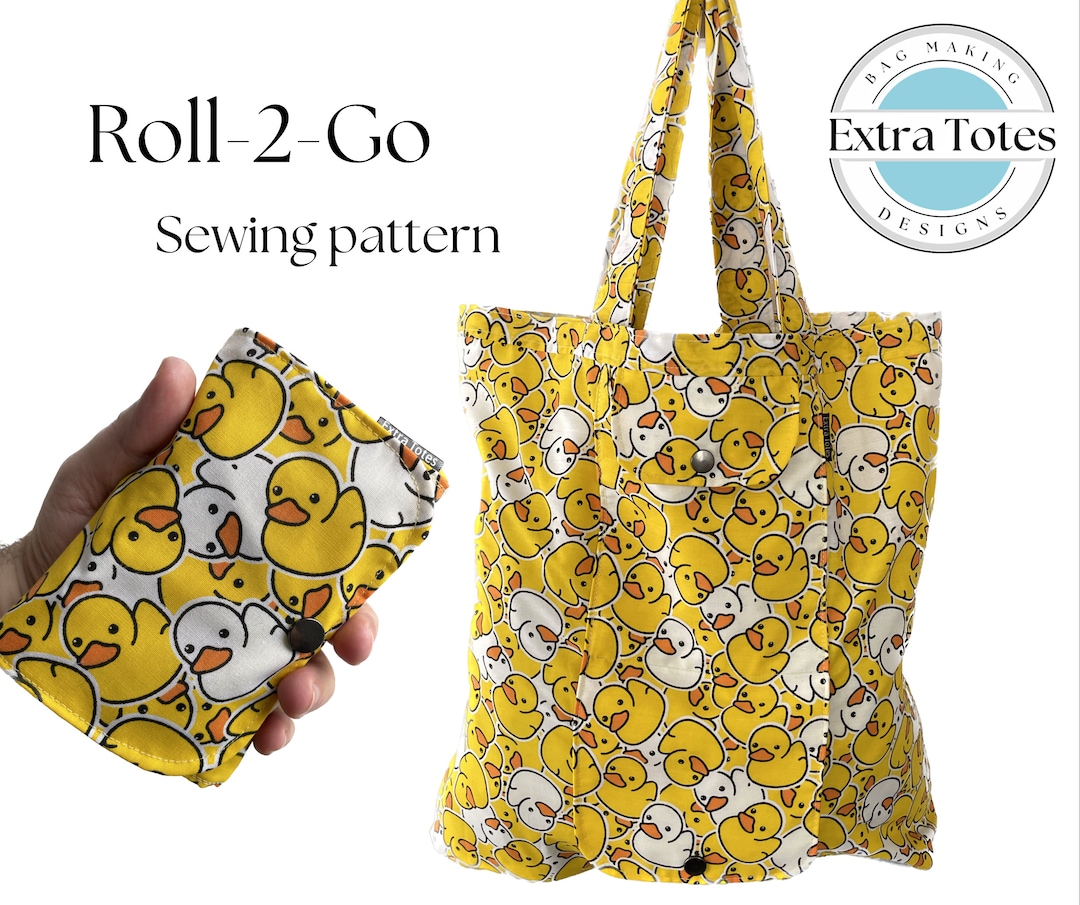 Roll-2-go ,fold-away Tote Bag Sewing Pattern - Etsy UK