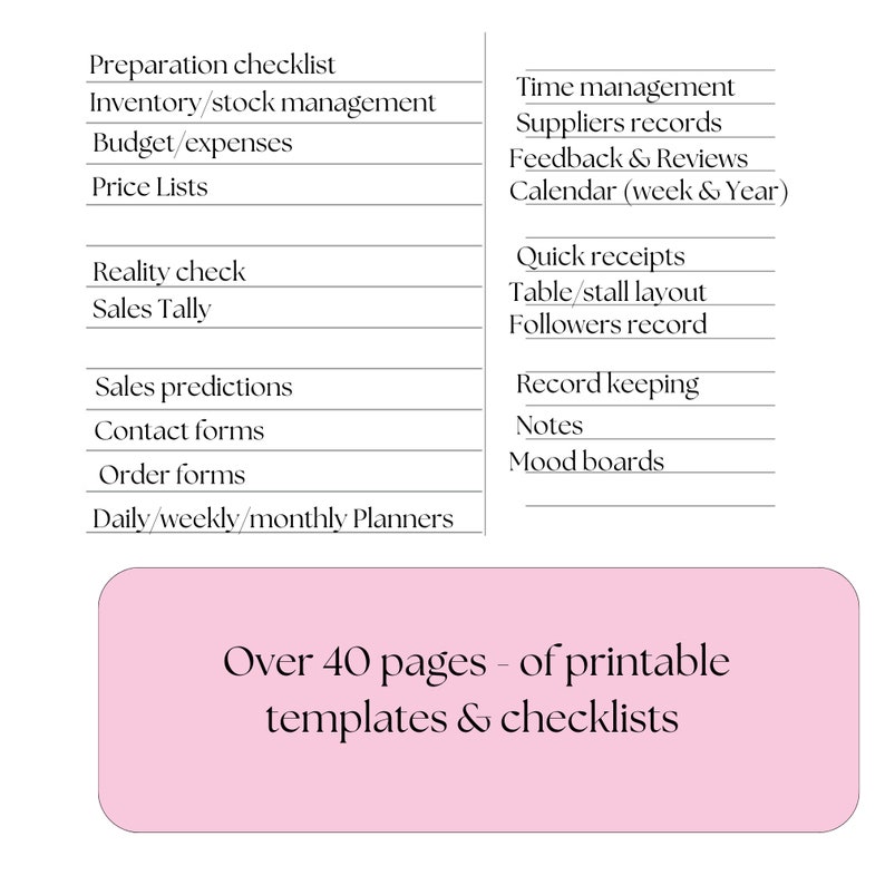 Craft Fair Planner Printable Templates - Etsy