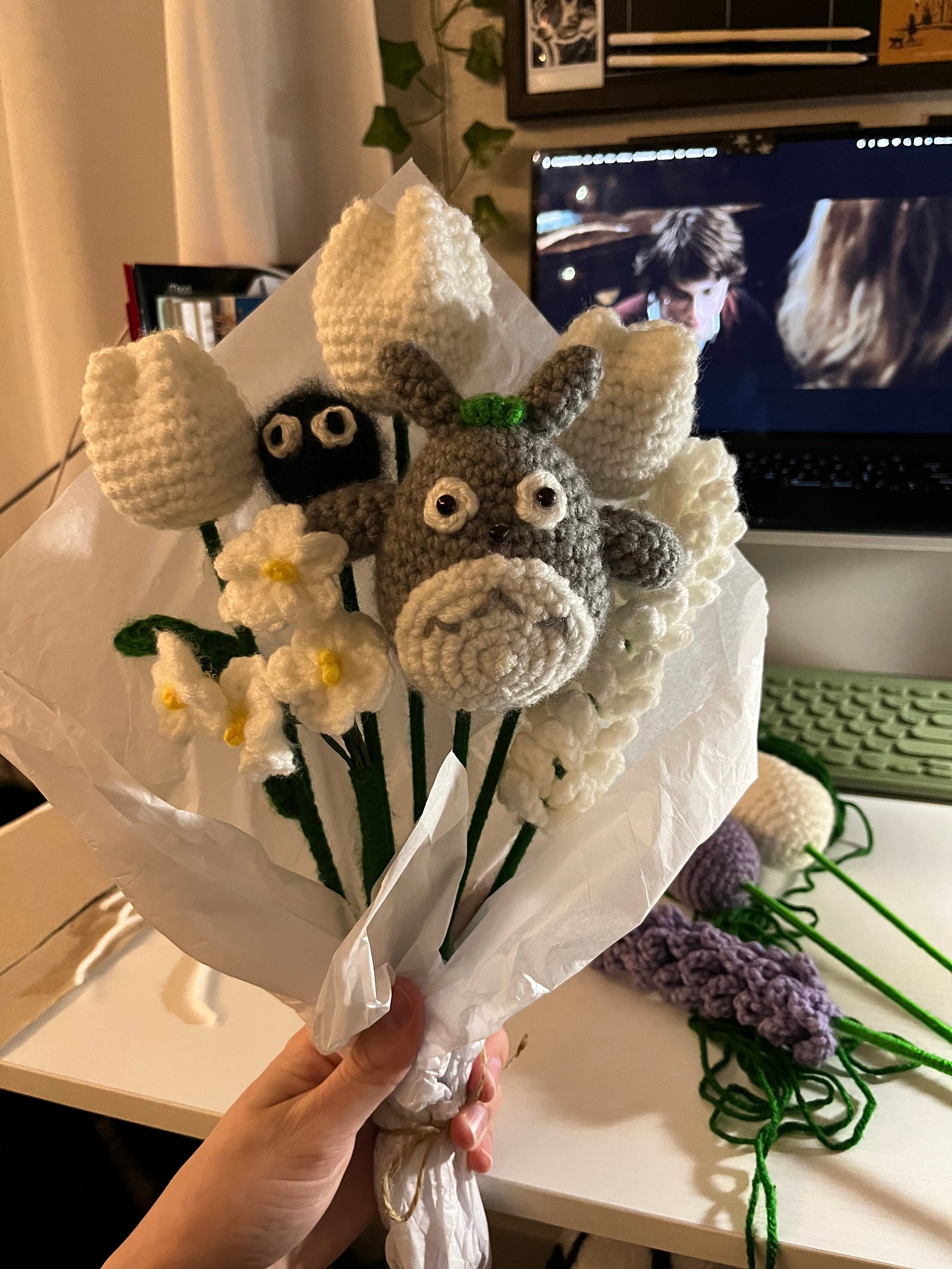 Crochet Totoro Flower Bouquet - Etsy