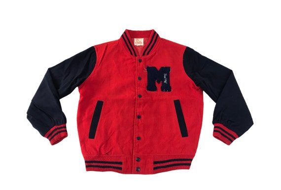 Vintage Varsity Jacket Wool Quilted Inner Snap Button… - Gem