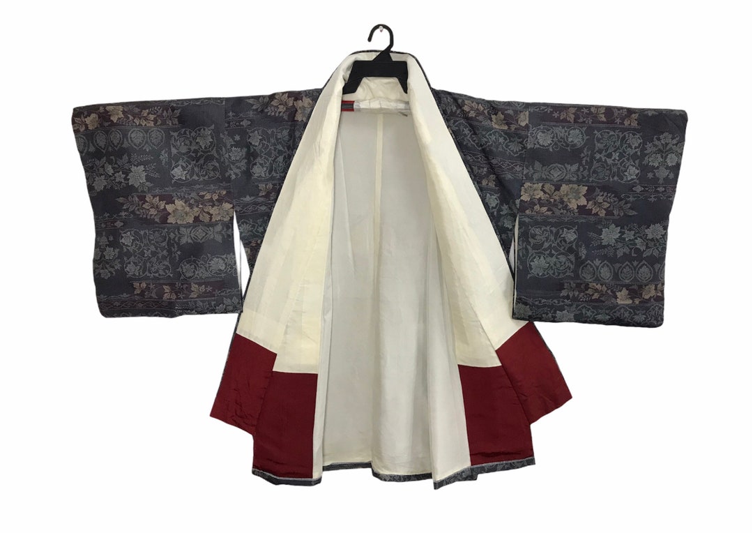 Vintage Kimono Japanese Traditional Noragi Haori Hanten Jinbei Cardigan ...