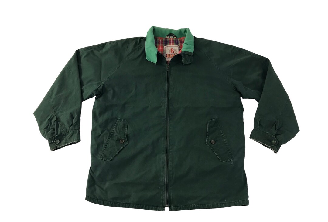 Vintage 90s Baracuta England G9 Harrington Bomber Jacket Zip up Plaid Checked Tartan Inner ...