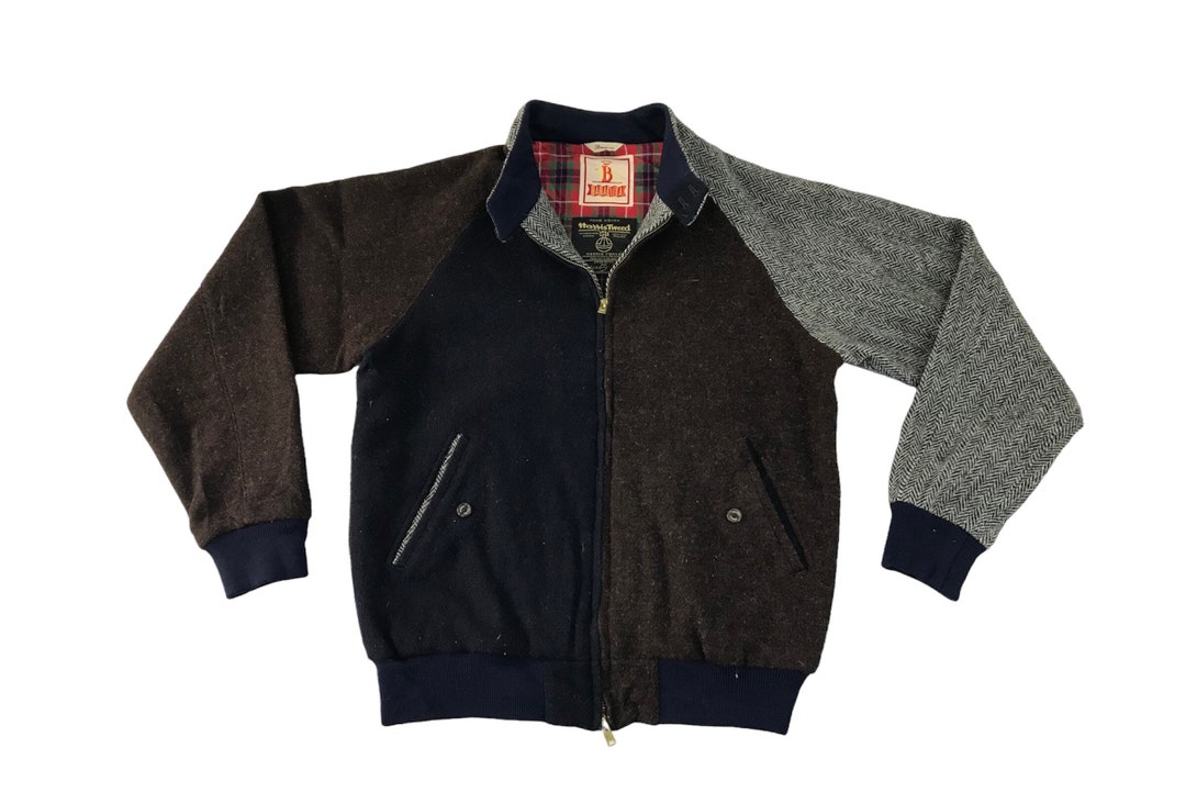 Vintage Harris Tweed X Baracuta Centery Label Jacket Wool Woven Checked ...