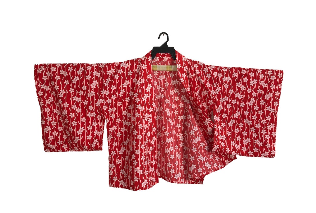 Vintage Kimono Japanese Traditional Noragi Haori Hanten Jinbei Cardigan ...