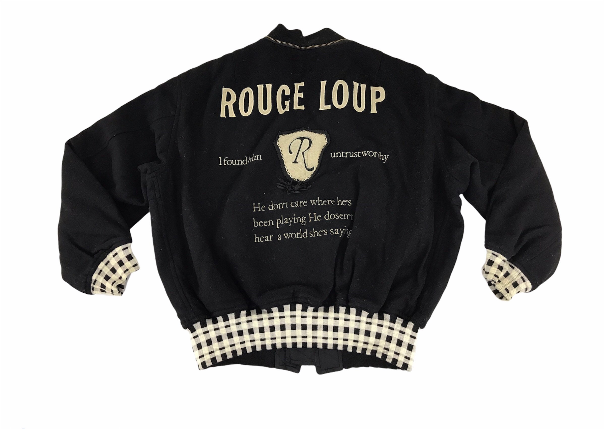 Vintage Rouge Loup Japanese Brand Varsity Jacket Wool Quilted Inner ...