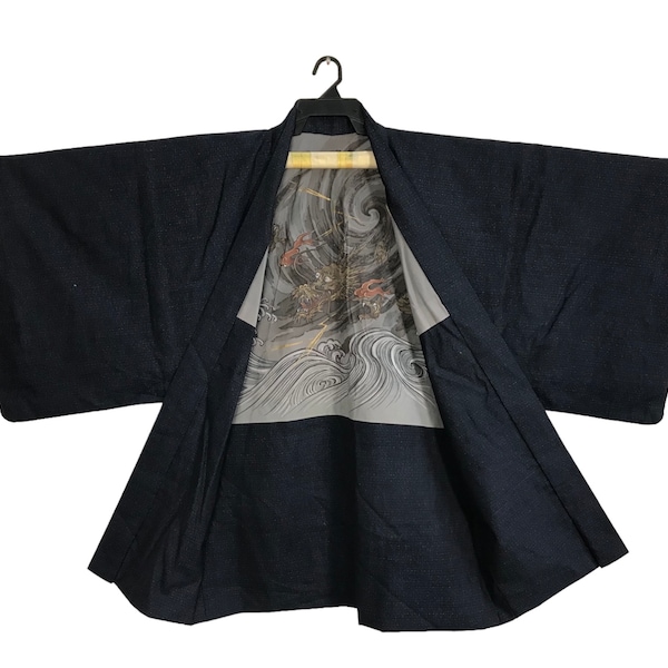 Vintage Kimono Japanese Traditional Noragi Haori Hanten Jinbei Cardigan ...