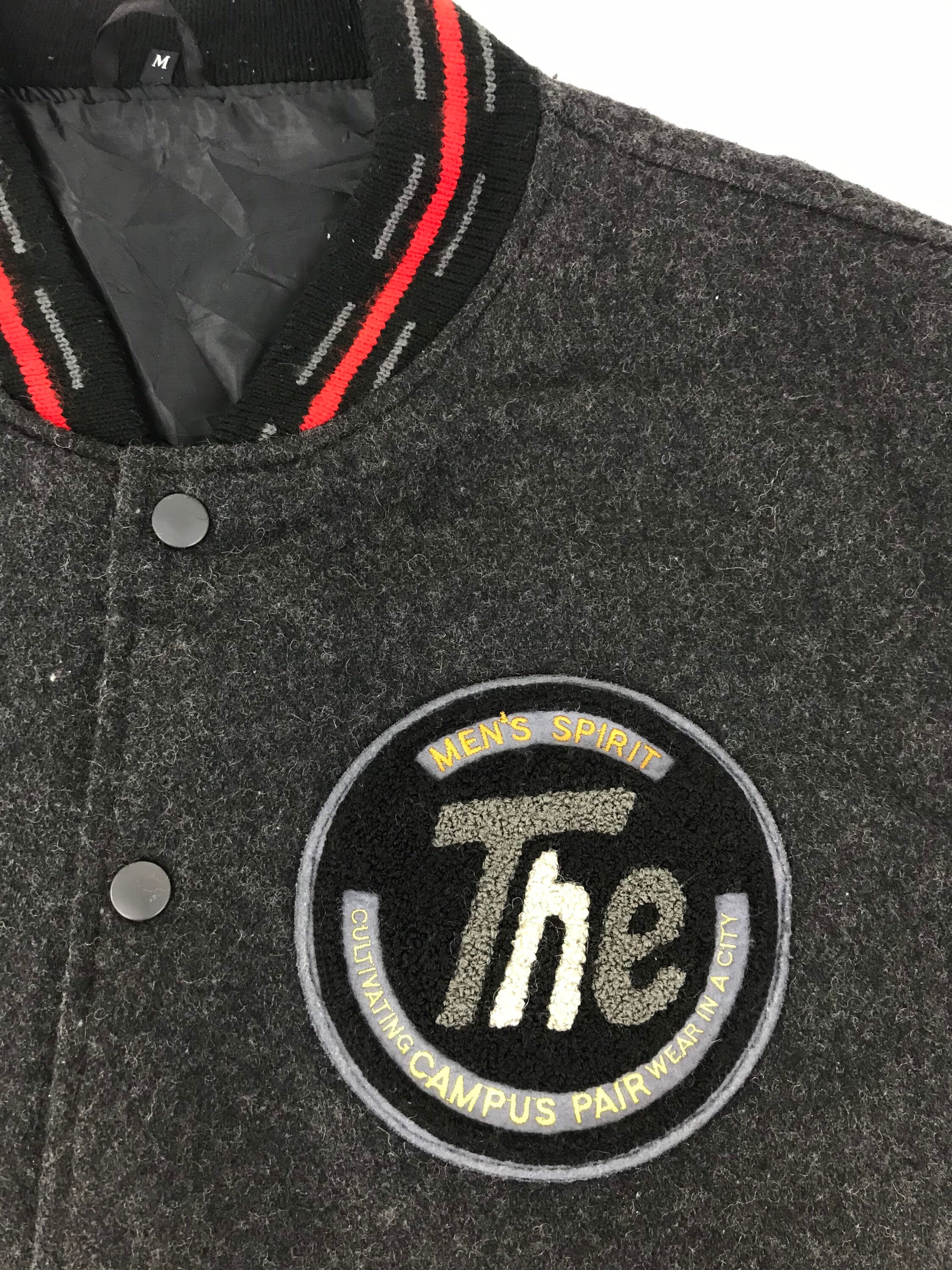 Vintage the Campus Pair Varsity Jacket Wool Quilted Inner Snap Button ...