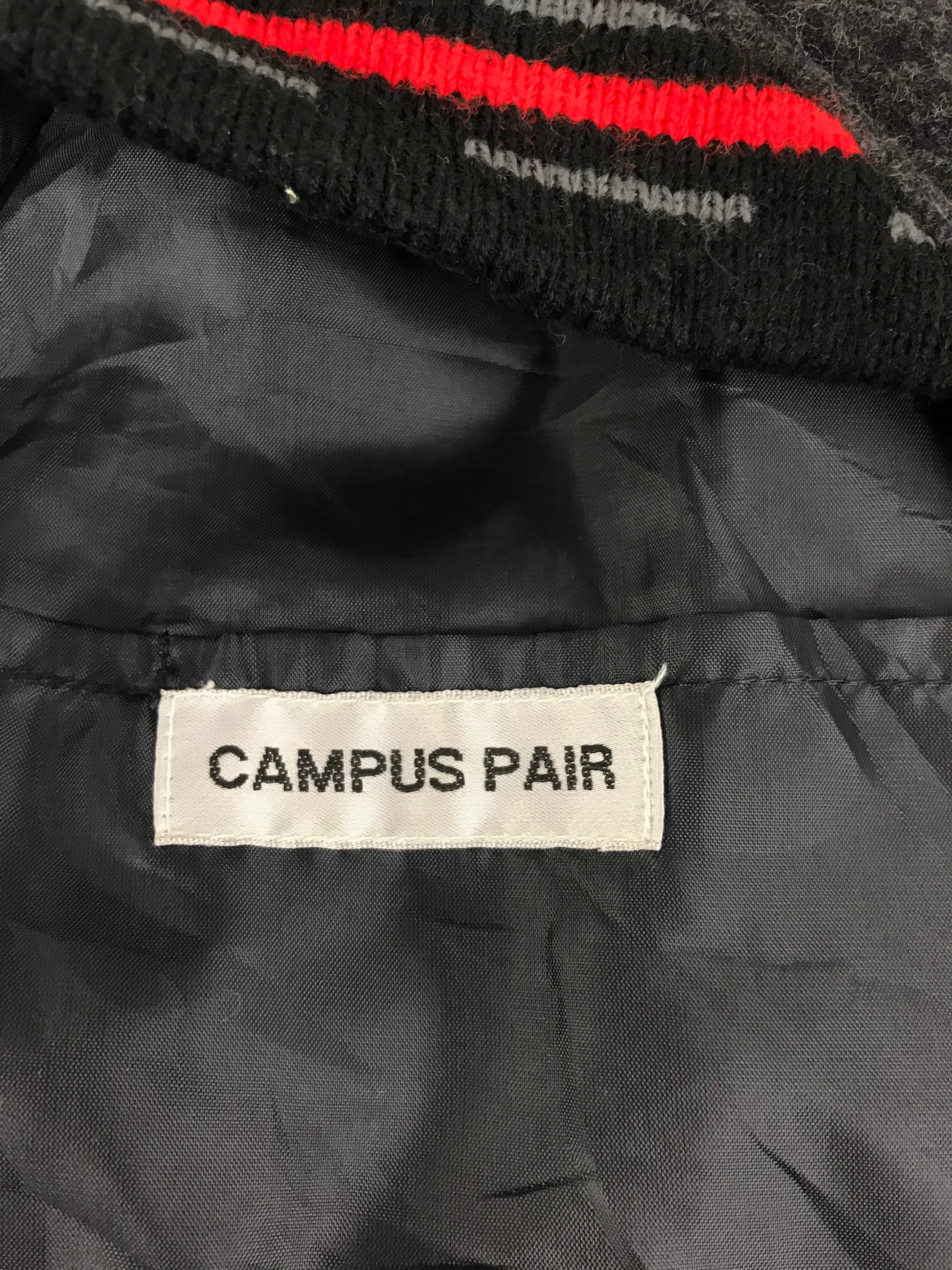 Vintage the Campus Pair Varsity Jacket Wool Quilted Inner Snap Button ...